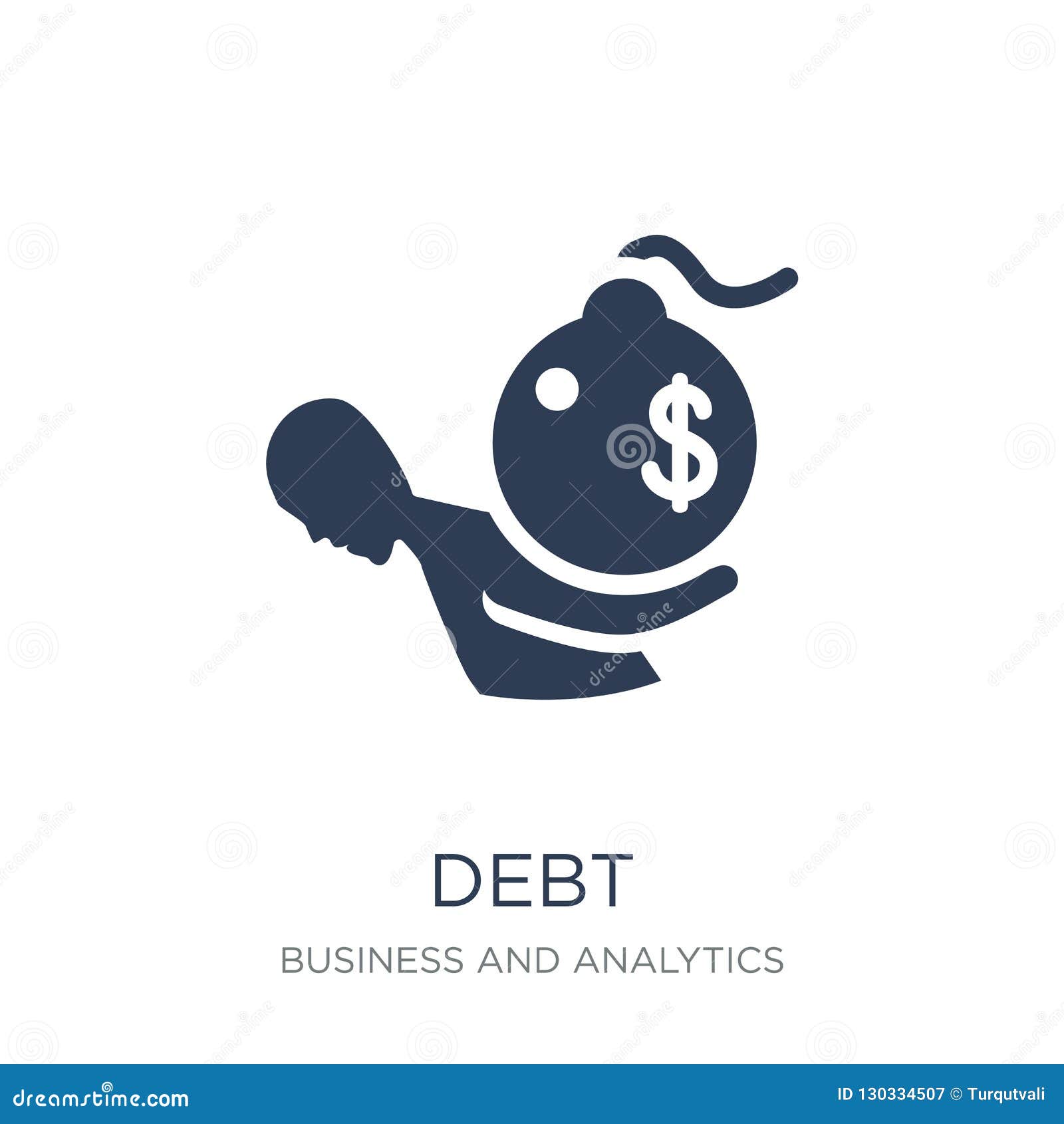 Debt Icon. Trendy Flat Vector Debt Icon on White Background from Stock ...