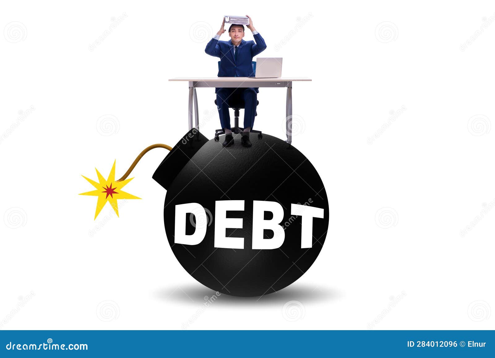 Debt and Loan Concept with Exploding Bomb Stock Photo - Image of mortgage, bankruptcy: 284012096