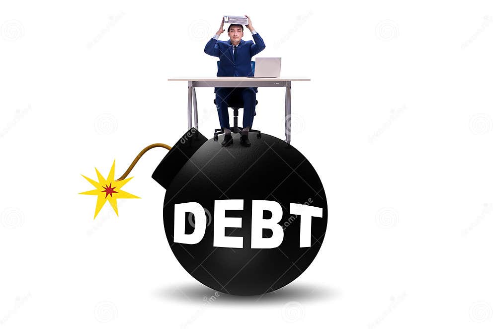 Debt and Loan Concept with Exploding Bomb Stock Photo - Image of ...