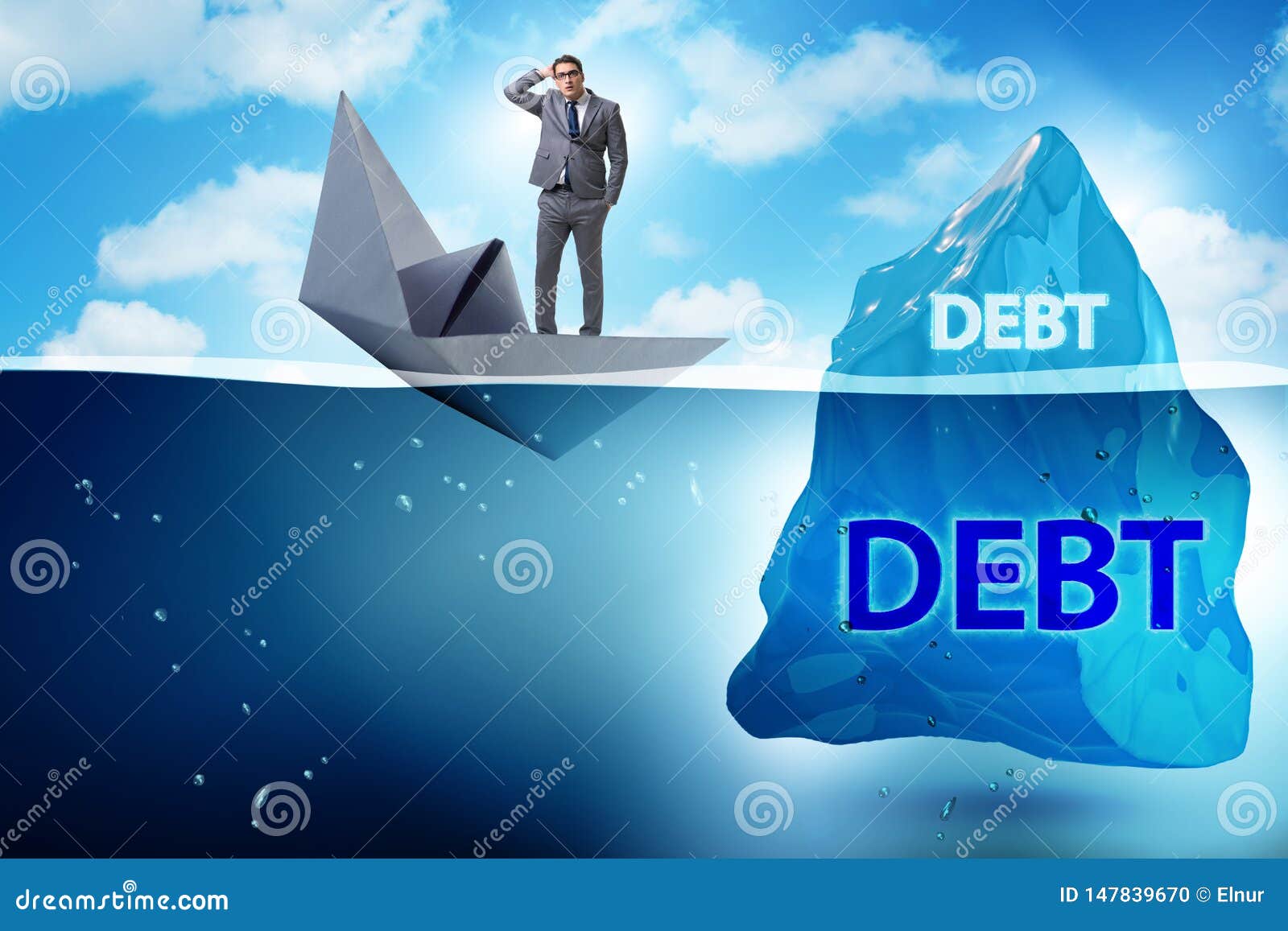 The Debt and Loan Concept with Hidden Iceberg Stock Photo - Image of ...