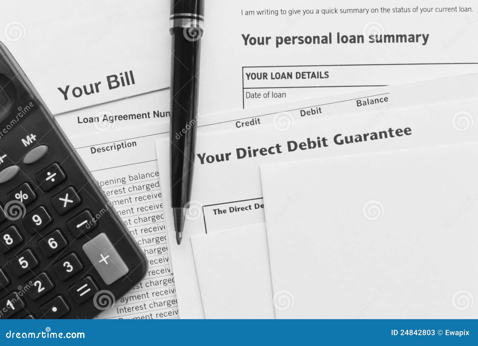 Debt, Loans, Bills, Calculator. Stock Image - Image of direct, bank ...