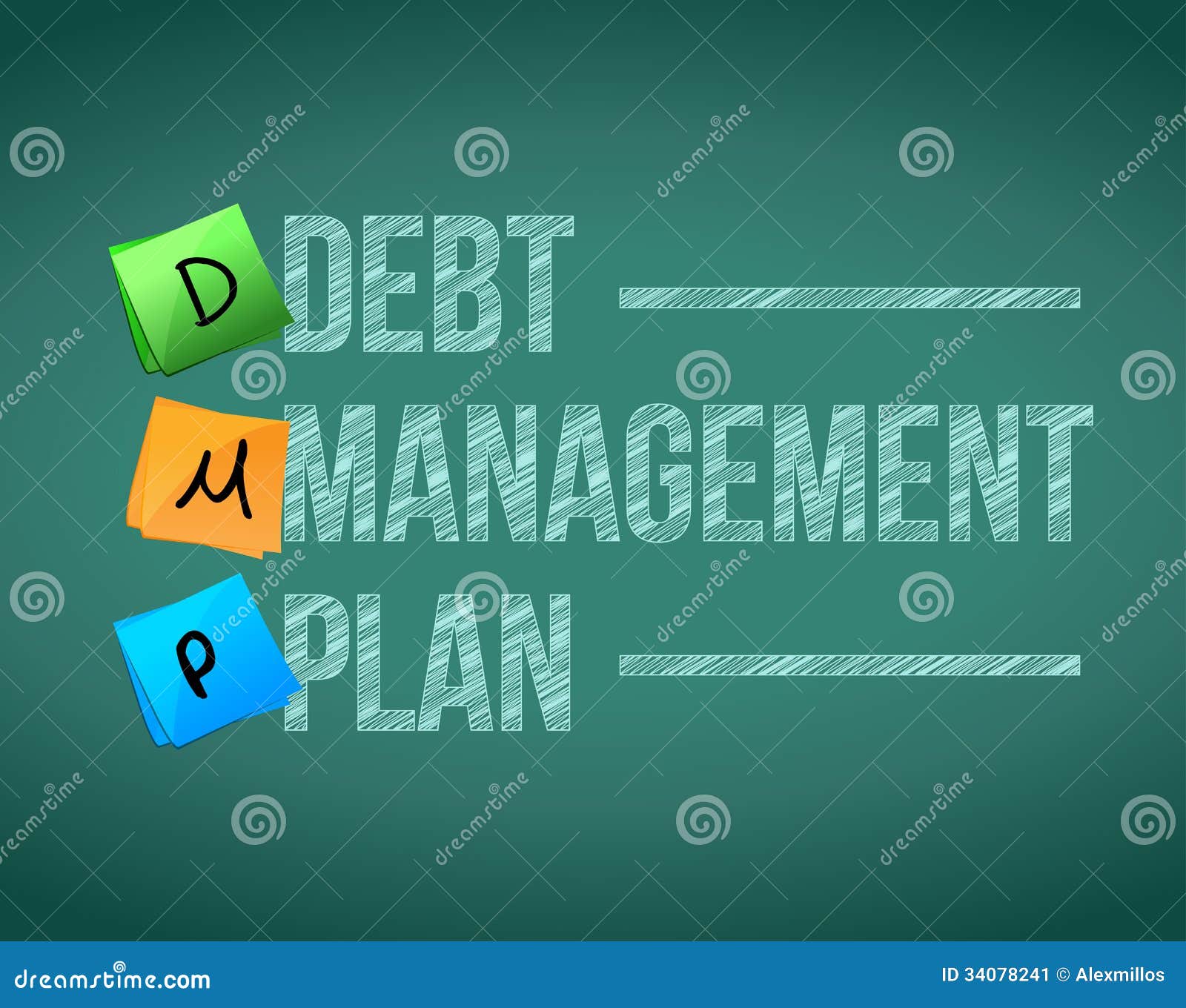 Debt Management Plan Post Illustration Stock Illustration ...
