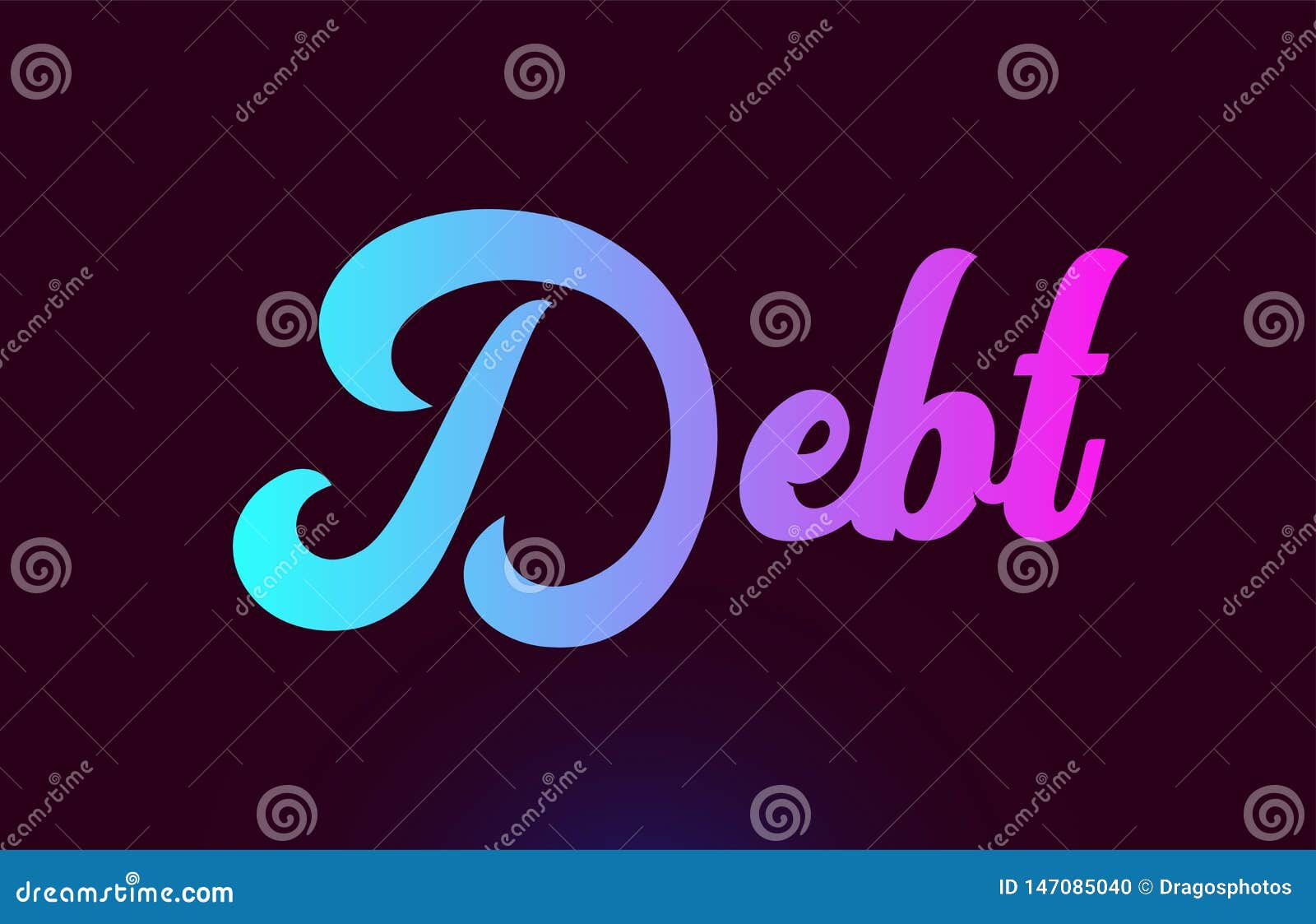 Debt Pink Word Text Logo Icon Design for Typography Stock Illustration ...