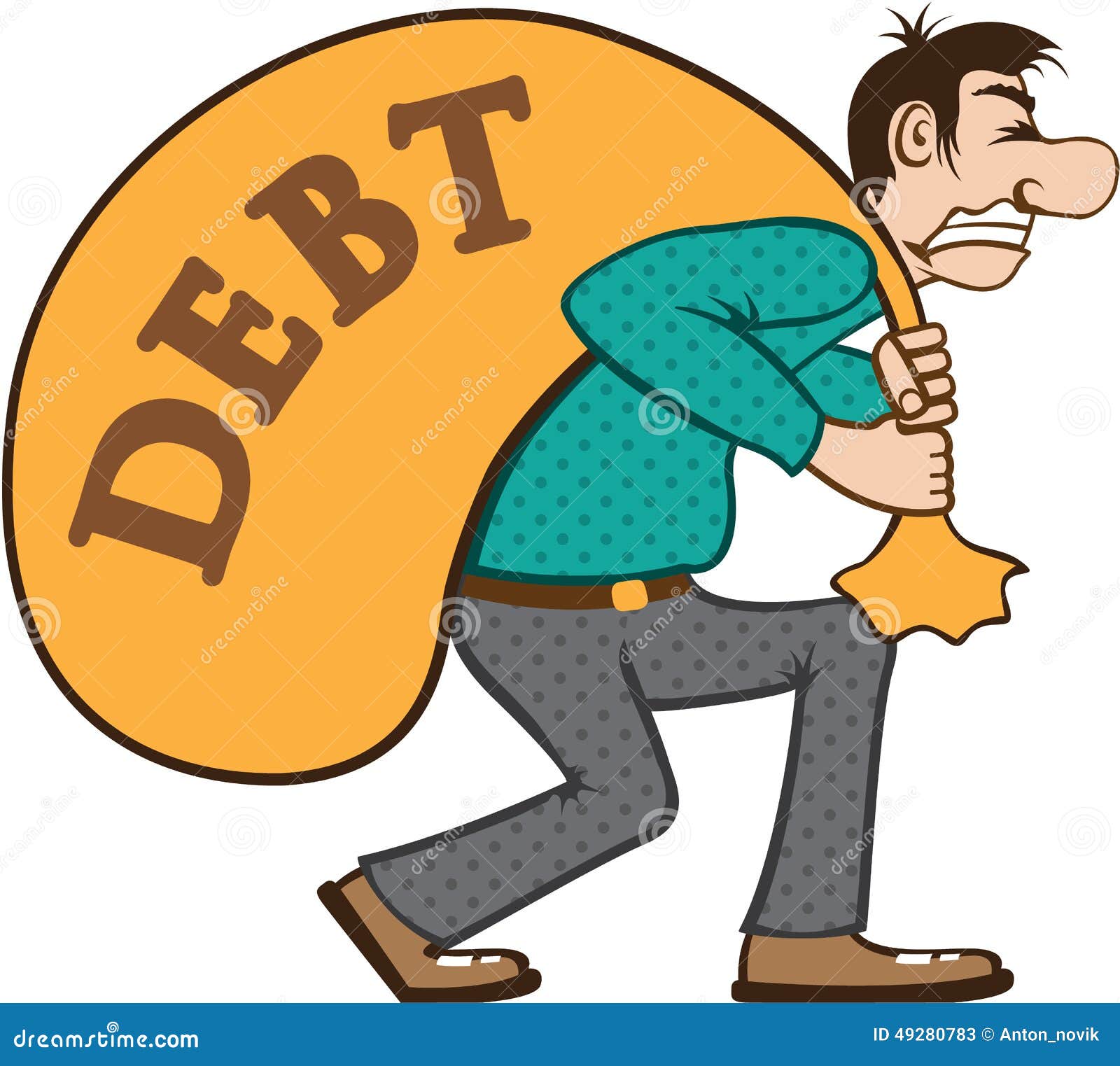A Load Of Debt On Back. Business Financial Loan And Arrears Concept ...