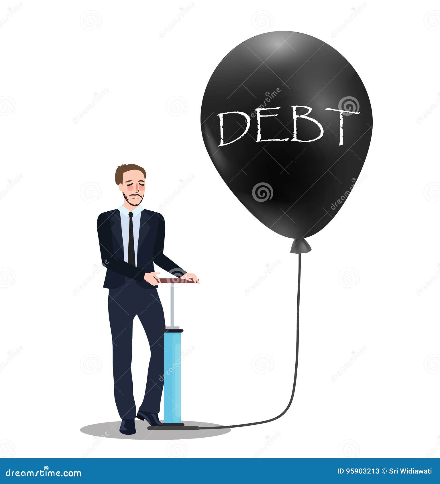 Debt Problem Concept of Pumping Baloon Economic Problem Bubble ...