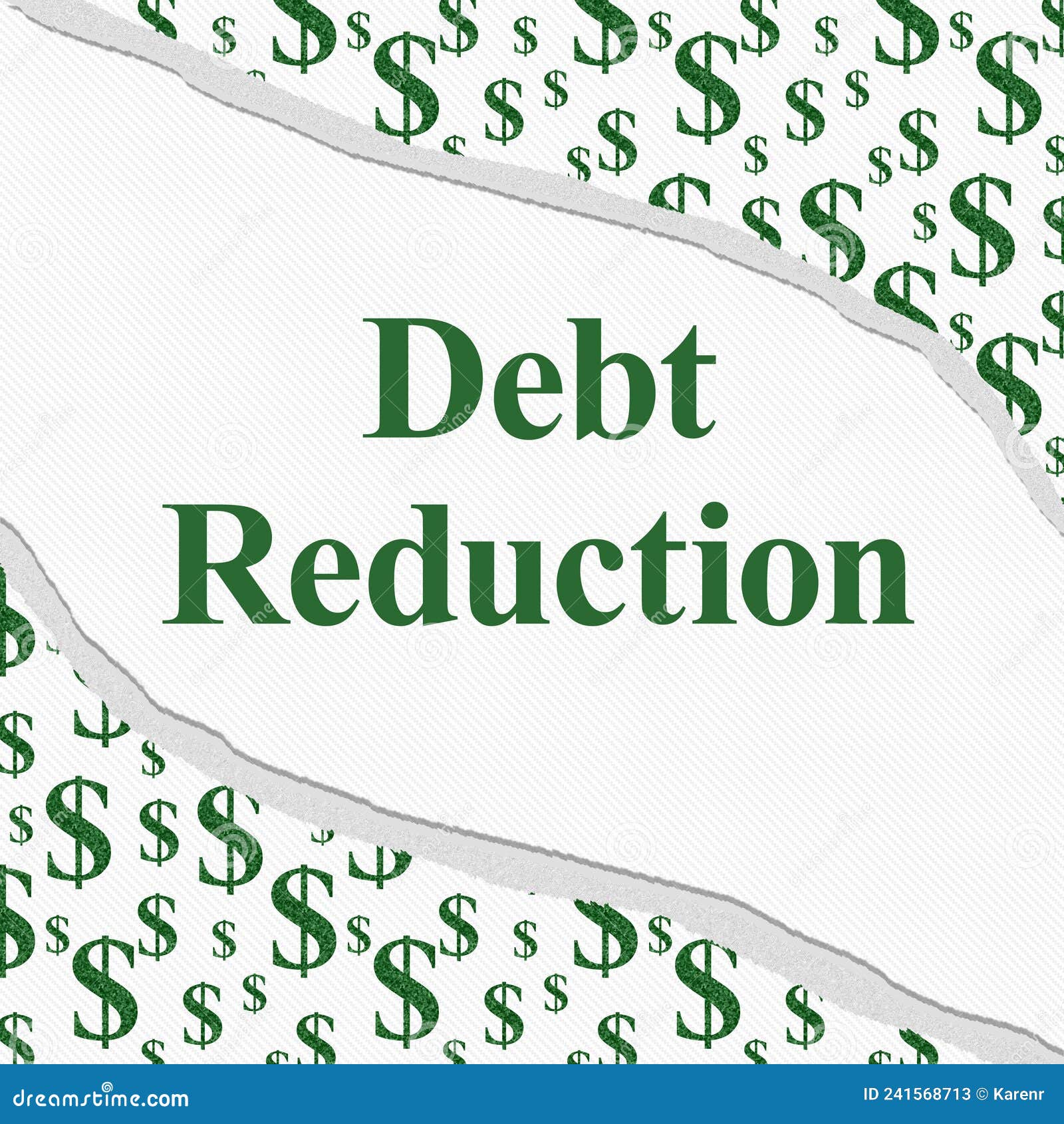 Debt Reduction Message with Green Dollar Signs Stock Image - Image of ...