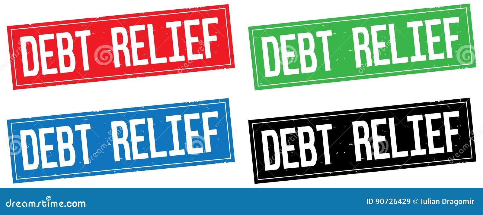 DEBT RELIEF Text, on Rectangle Stamp Sign. Stock Illustration ...