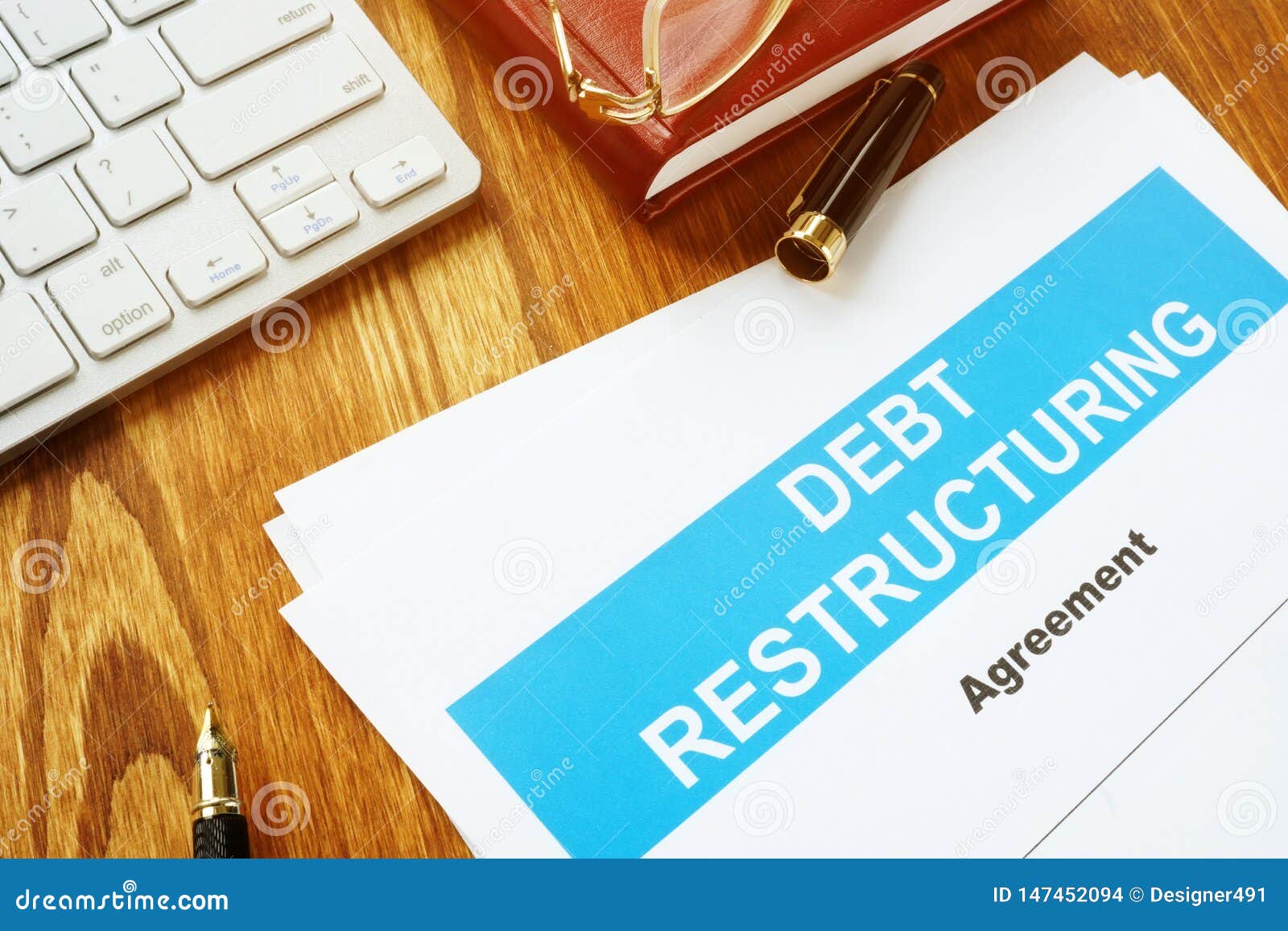 Debt Restructuring Agreement DRA with Keyboard Stock Photo - Image of ...