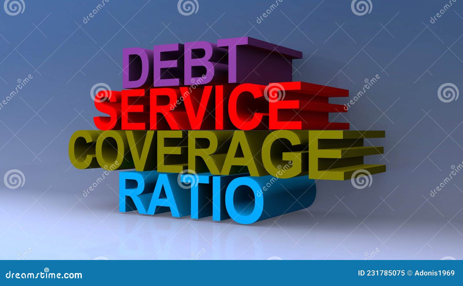 Debt Service Coverage Ratio on Blue Stock Illustration - Illustration ...