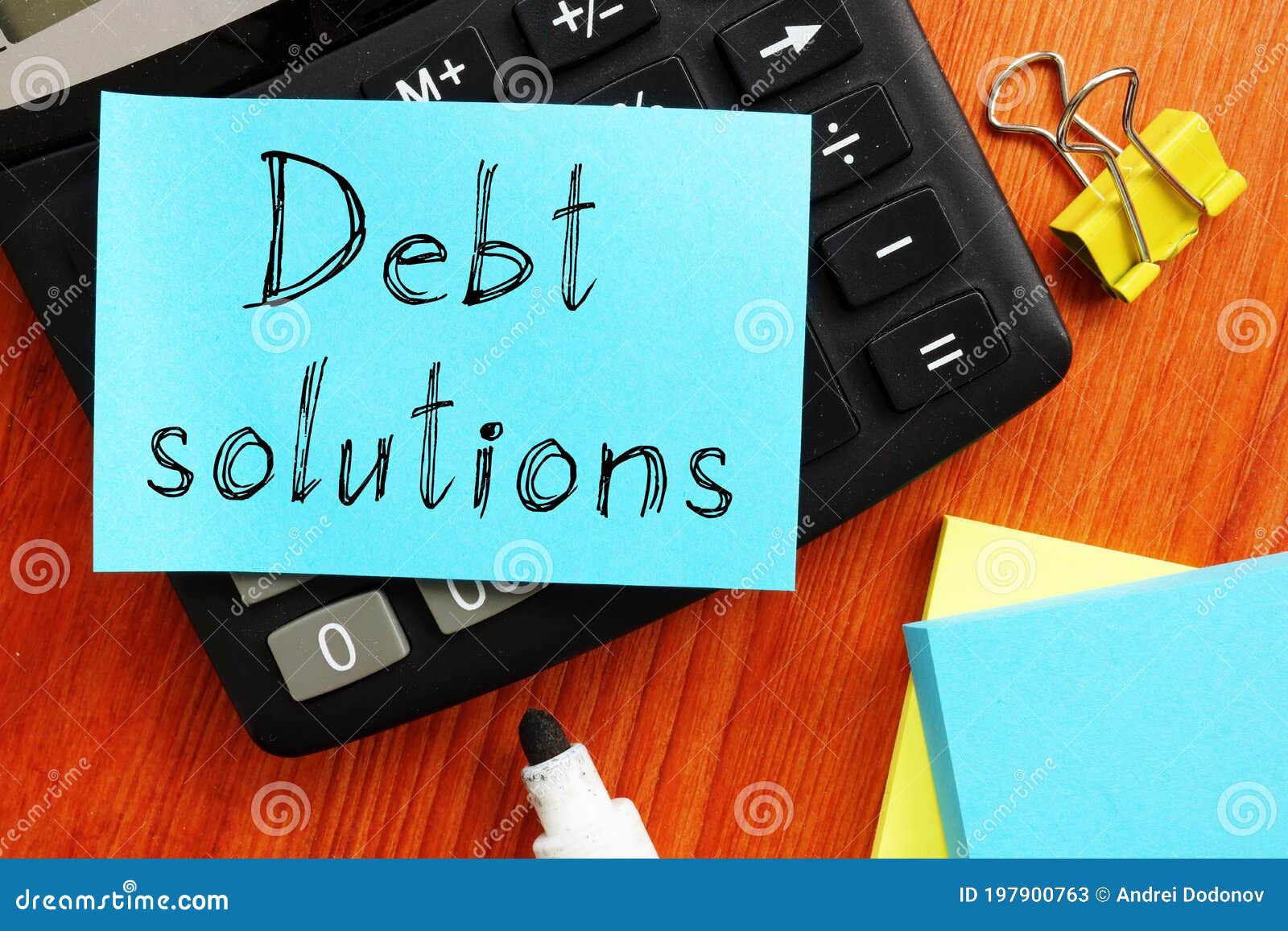 Debt Solutions is Shown on the Conceptual Business Photo Stock Image ...