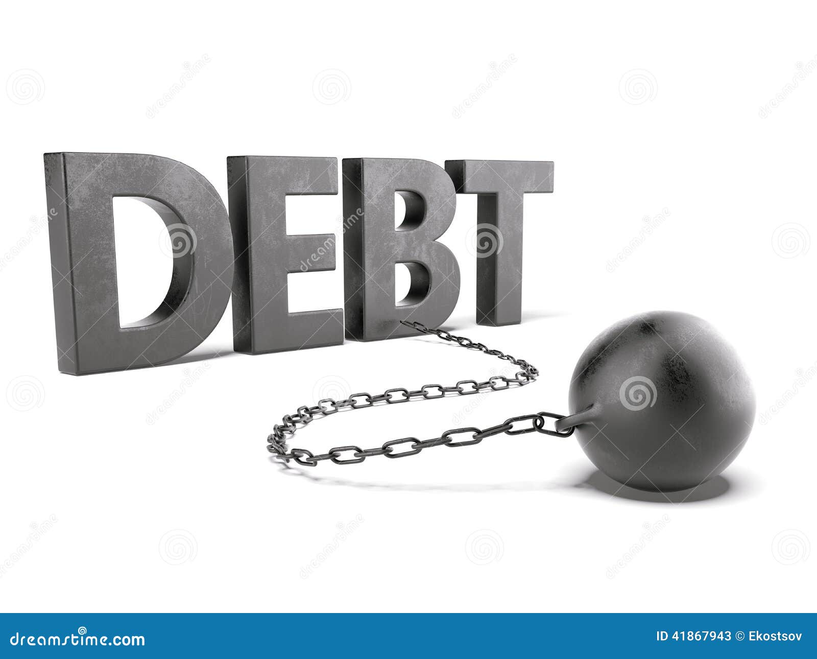 Debt Text with Chain and Weight Stock Illustration - Illustration of ...