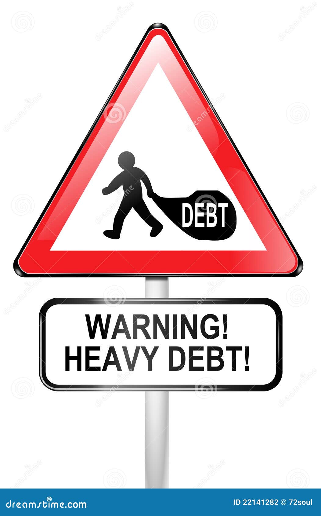 Debt warning. stock illustration. Illustration of money - 22141282