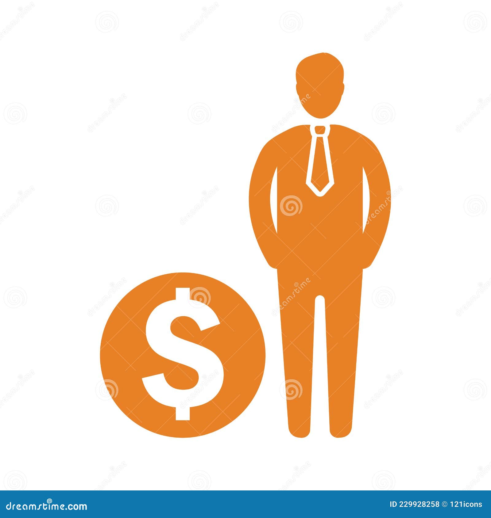 Debtor, Loan Icon. Orange Vector Design Stock Vector - Illustration of ...