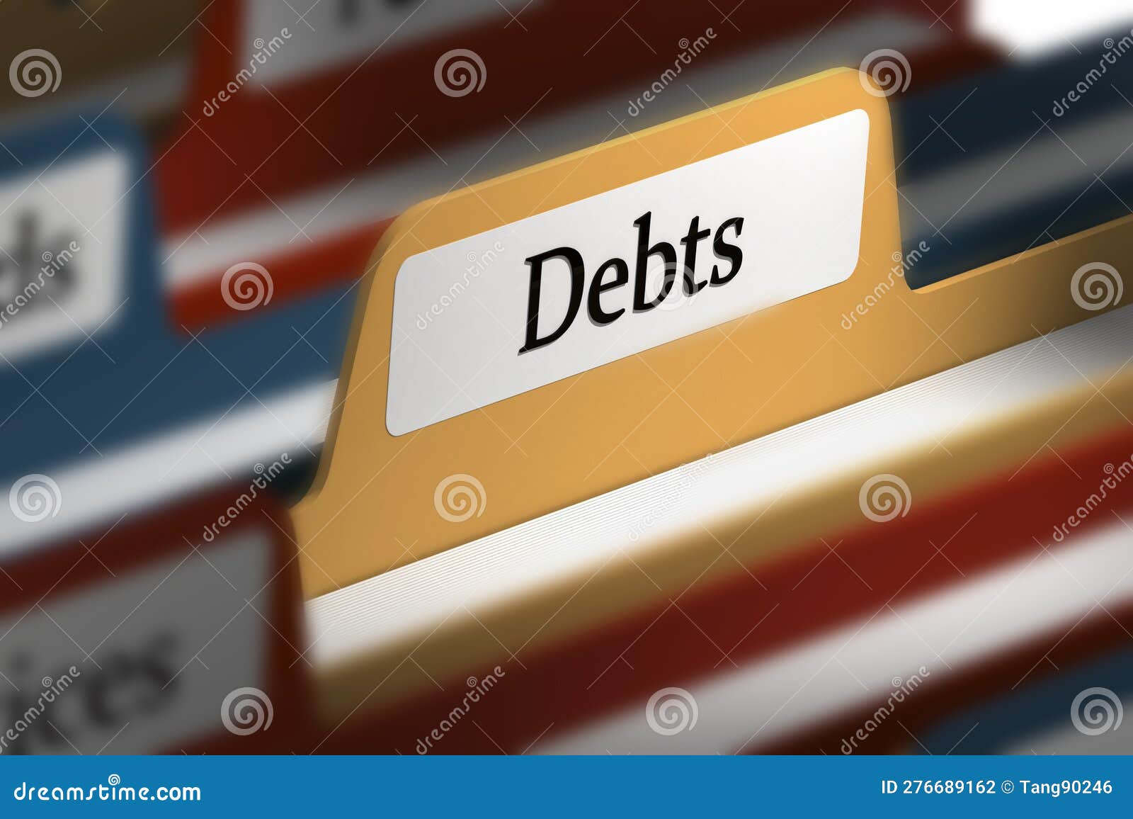 Debts Word on File Folder Tab Stock Illustration - Illustration of ...