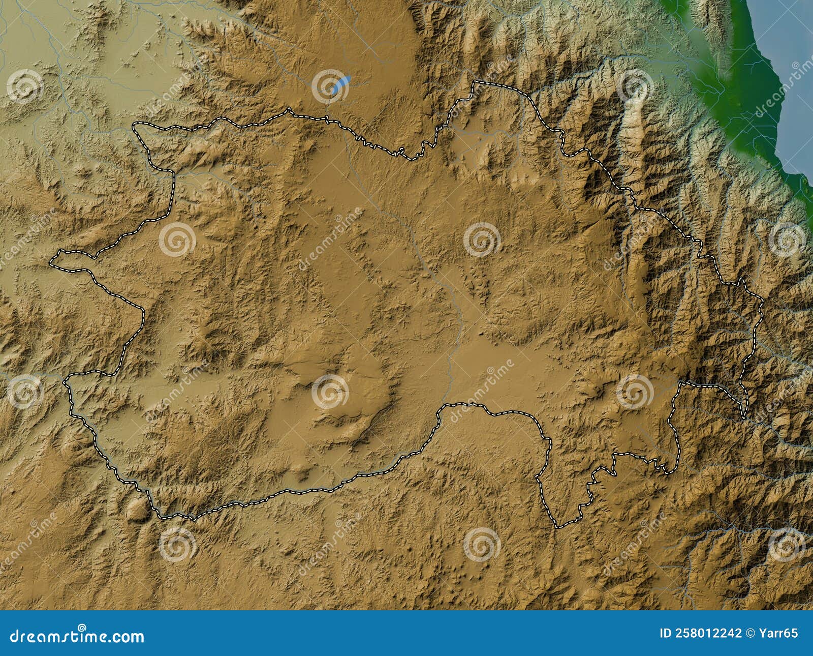 Debub, Eritrea. Physical. No Legend Stock Photo - Image of shape ...