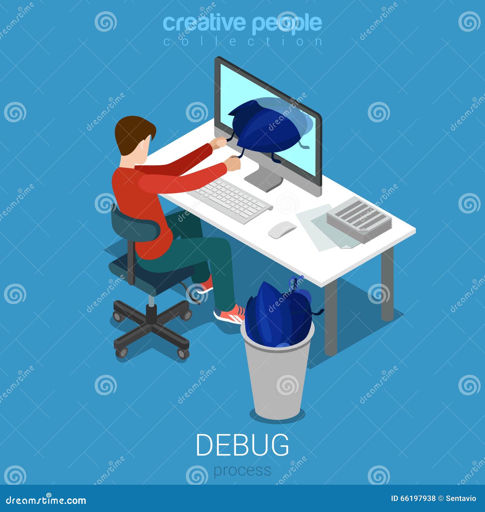 Debug Developer Programmer Code Workplace Flat Vector Isometric Stock ... Debug Developer Programmer Code Workplace Flat Vector Isometric Stock ...