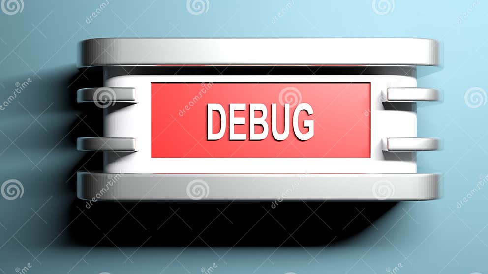 DEBUG Red Wall Lamp - 3D Rendering Stock Illustration - Illustration of ...