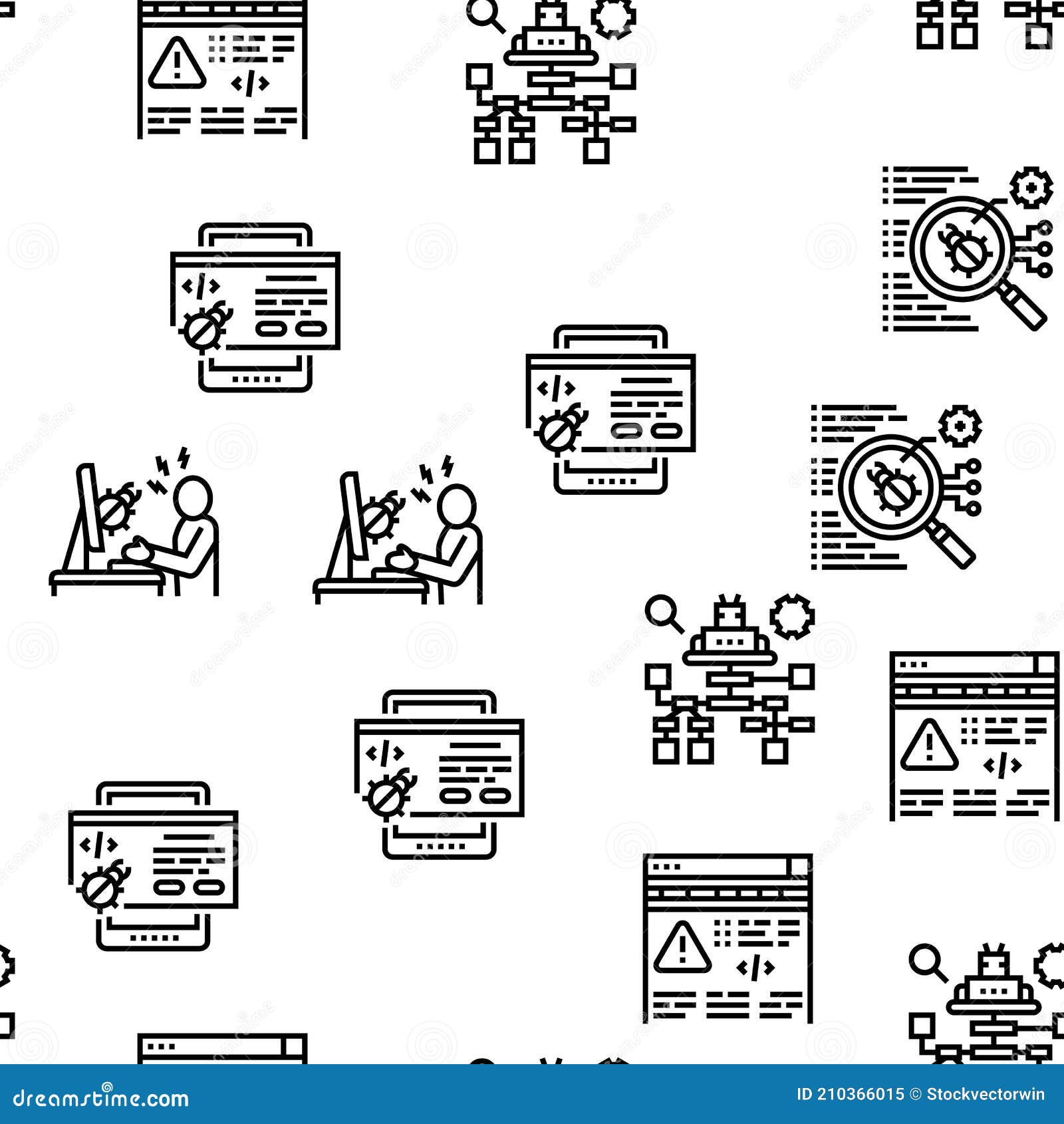 Debug Research and Fix Vector Seamless Pattern Stock Vector ... Debug Research and Fix Vector Seamless Pattern Stock Vector ...