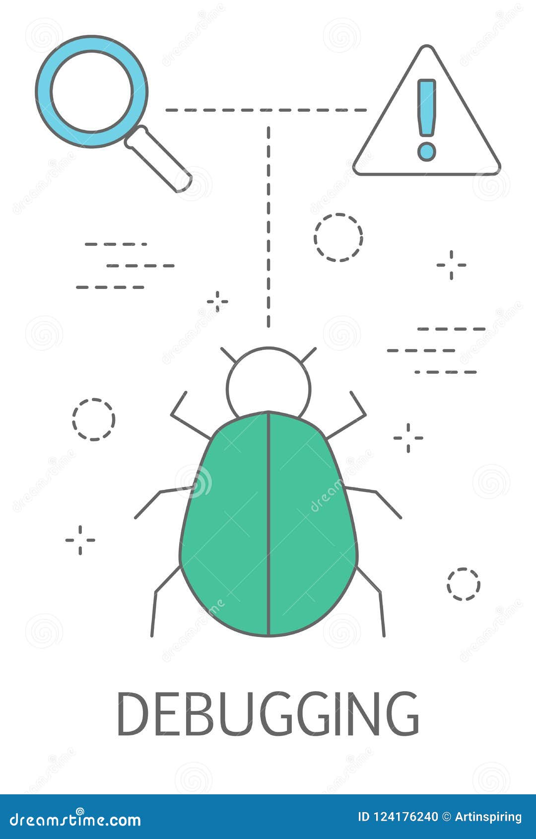 Debugging Concept. Searching Bug in the Software. Stock Vector - Illustration of data, debug ...