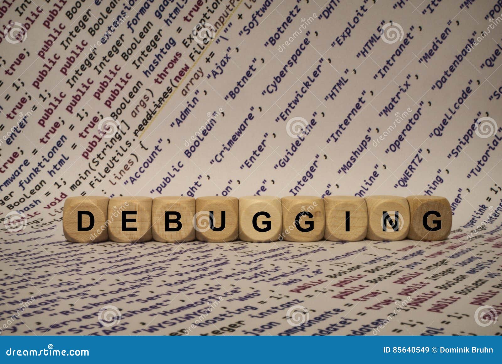 Debugging - Cube with Letters and Words from the Computer, Software ...