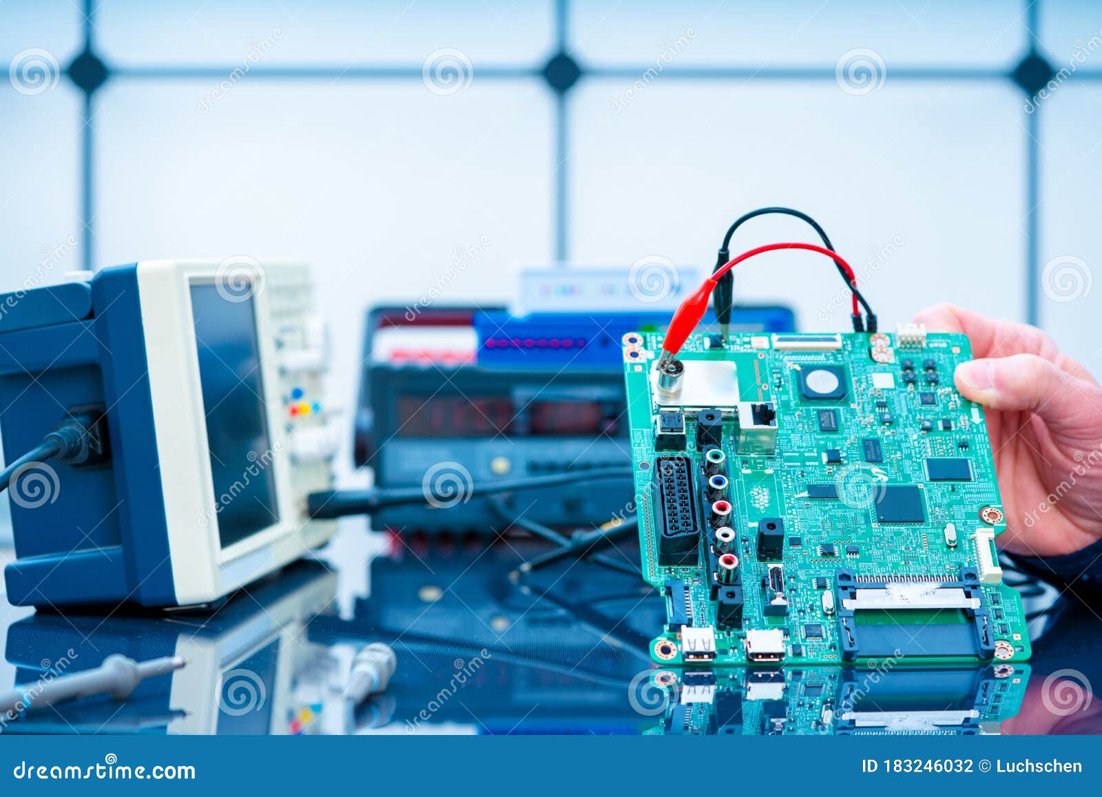 Debugging Electronics Device Pcb Witch Microcontroller In Electronics