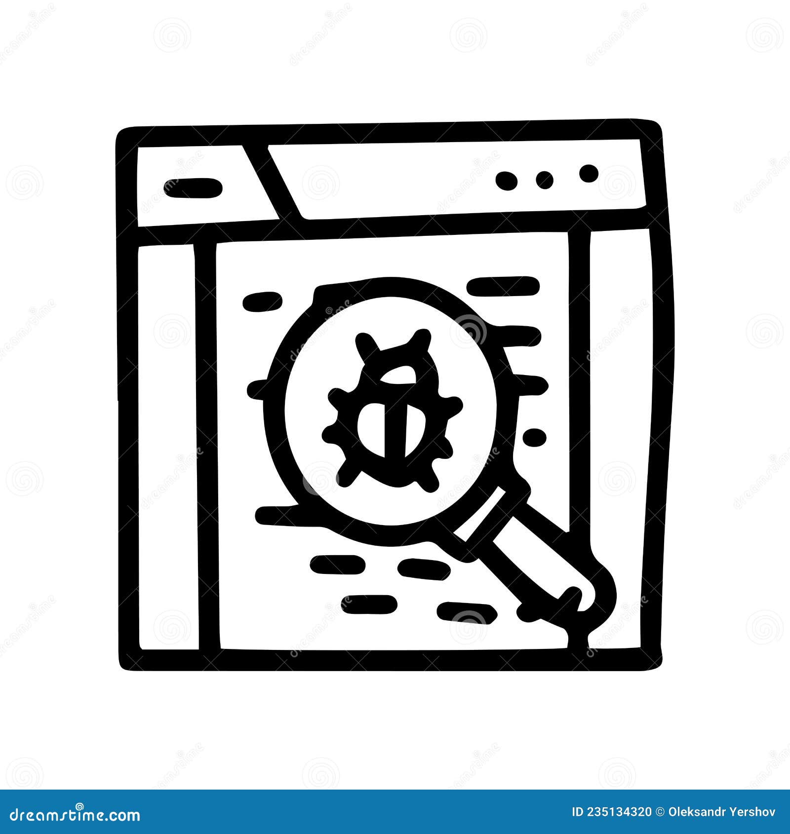 Debugging Line Vector Doodle Simple Icon Design Stock Vector ...