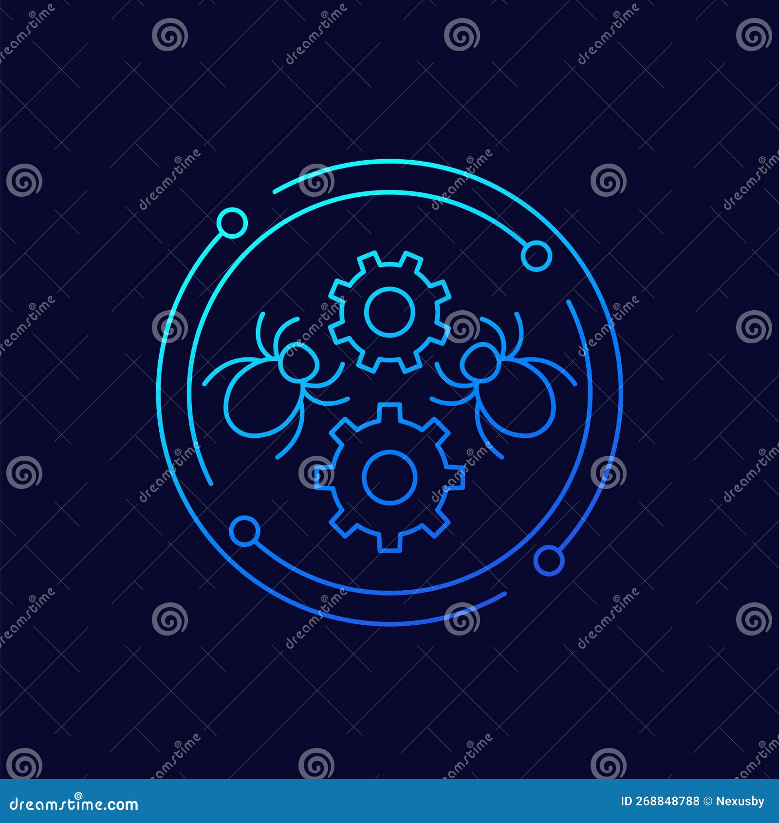 Debugging and Testing Line Icon with Bugs, Vector Stock Vector ... Debugging and Testing Line Icon with Bugs, Vector Stock Vector ...
