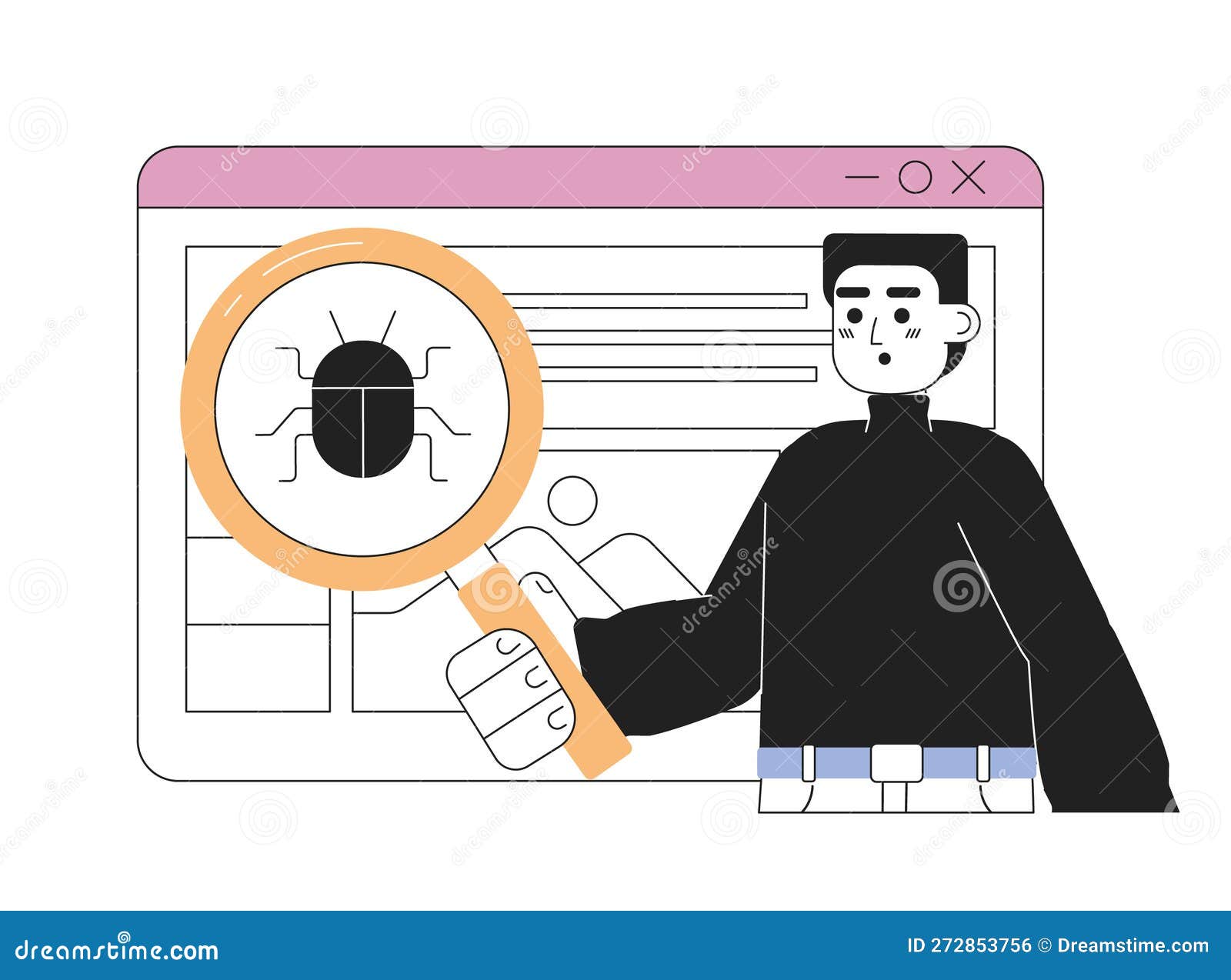 Debugging Web Application Line Concept Vector Spot Illustration Stock ... Debugging Web Application Line Concept Vector Spot Illustration Stock ...