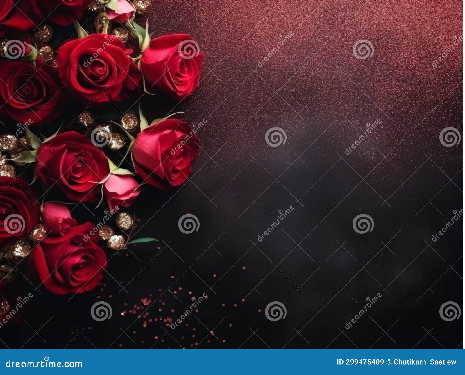 Empty Space Red Curve Roses Luxury, AIGENERATED Stock Illustration ...