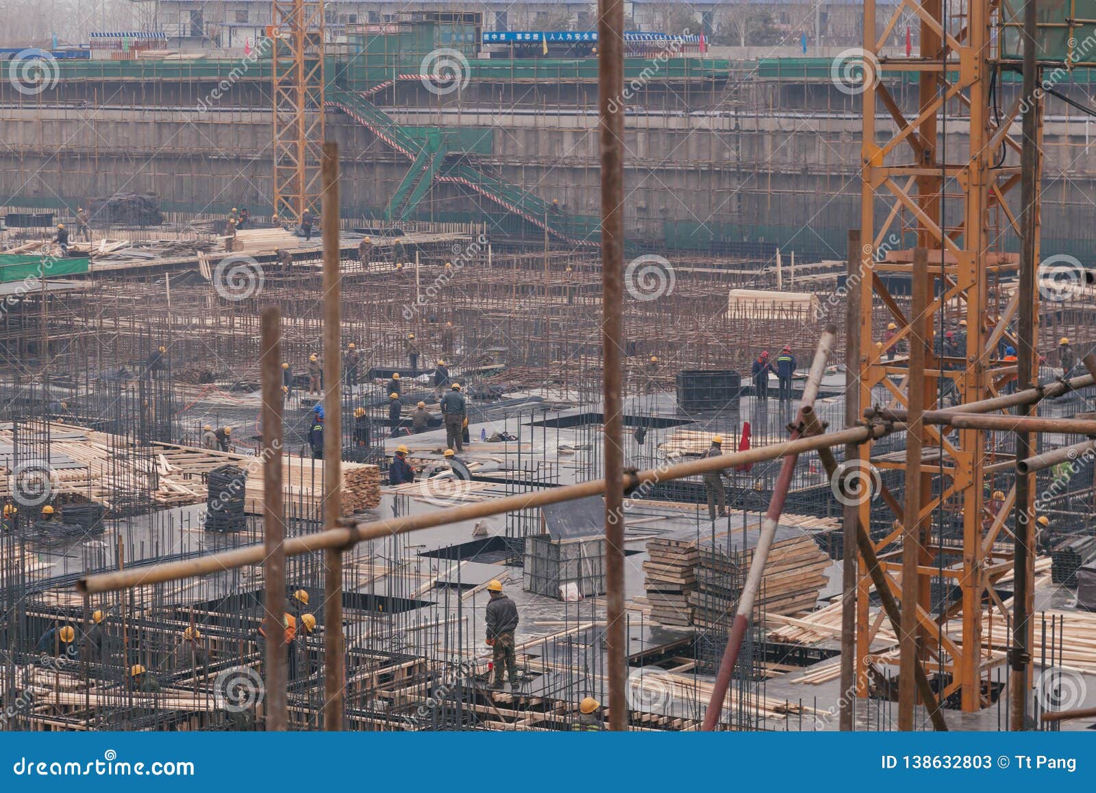 18 Dec,2014 Beijing. Work Activity on a Construction Site in City with ...