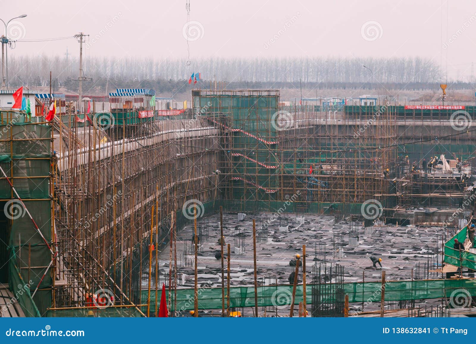 18 Dec,2014 Beijing. Work Activity on a Construction Site in City with ...