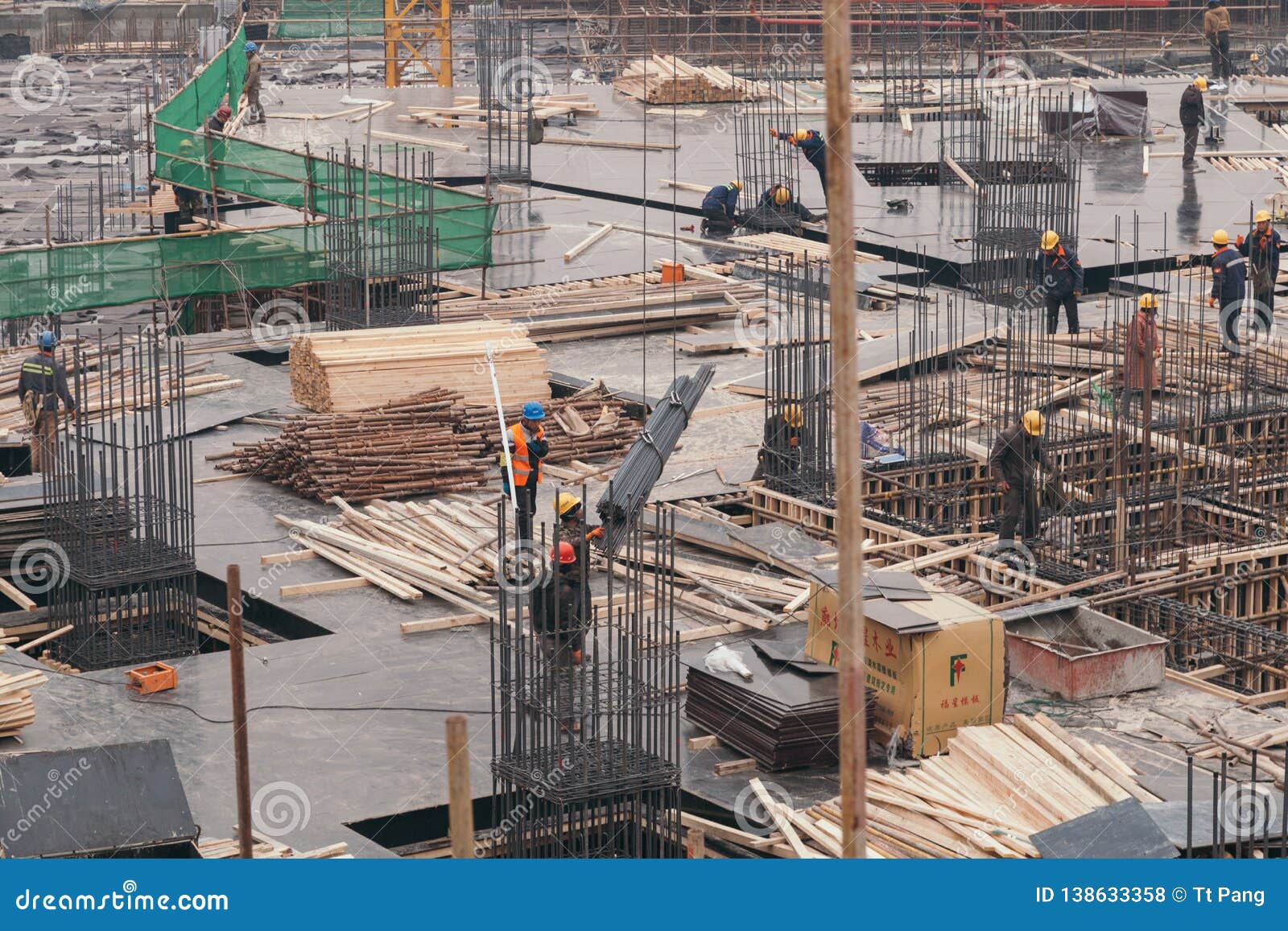 18 Dec,2014 Beijing. Work Activity on a Construction Site in City with ...