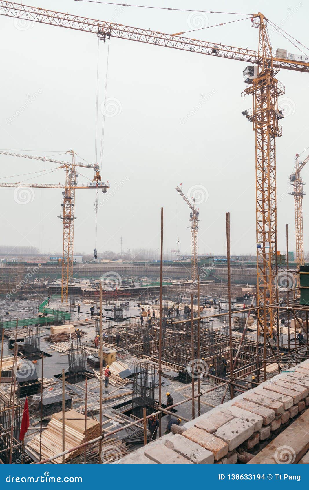 18 Dec,2014 Beijing. Work Activity on a Construction Site in City with ...