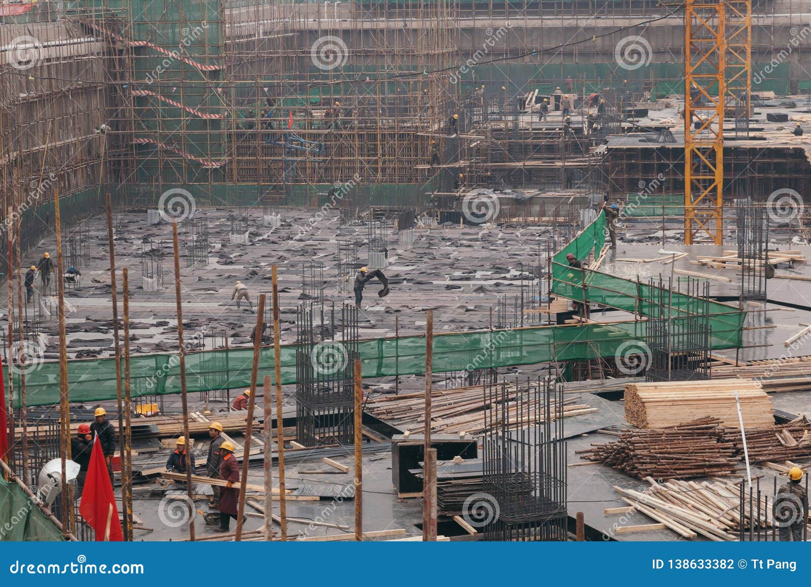 18 Dec,2014 Beijing. Work Activity on a Construction Site in City with ...
