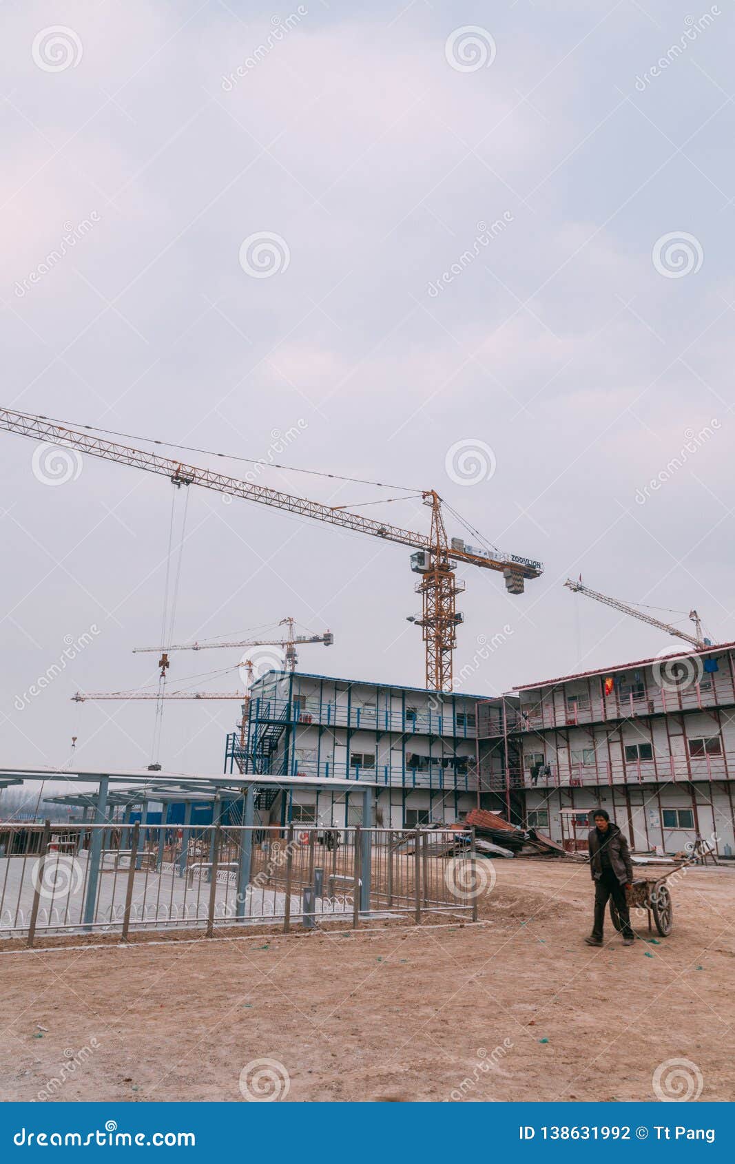 18 Dec,2014 Beijing. Work Activity on a Construction Site in City with ...