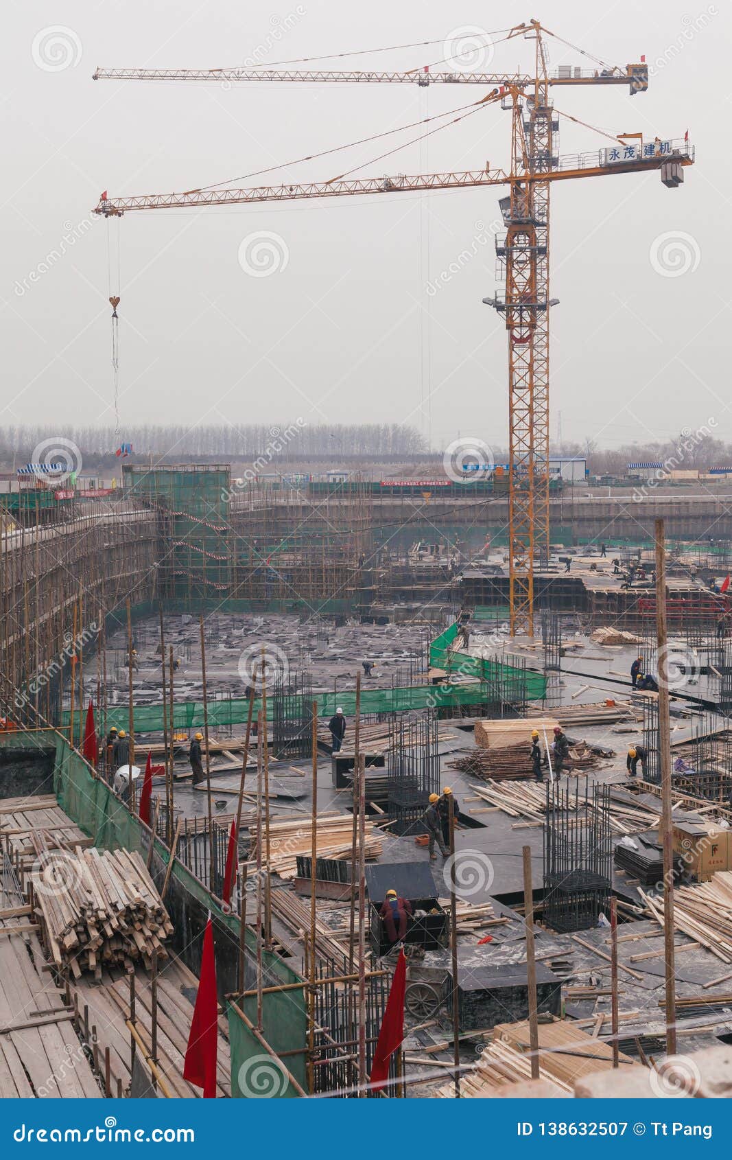 18 Dec,2014 Beijing. Work Activity on a Construction Site in City with ...