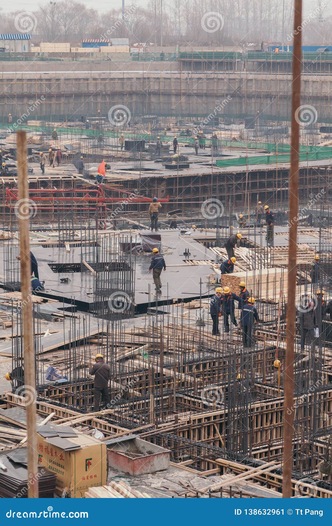 18 Dec,2014 Beijing. Work Activity on a Construction Site in City with ...