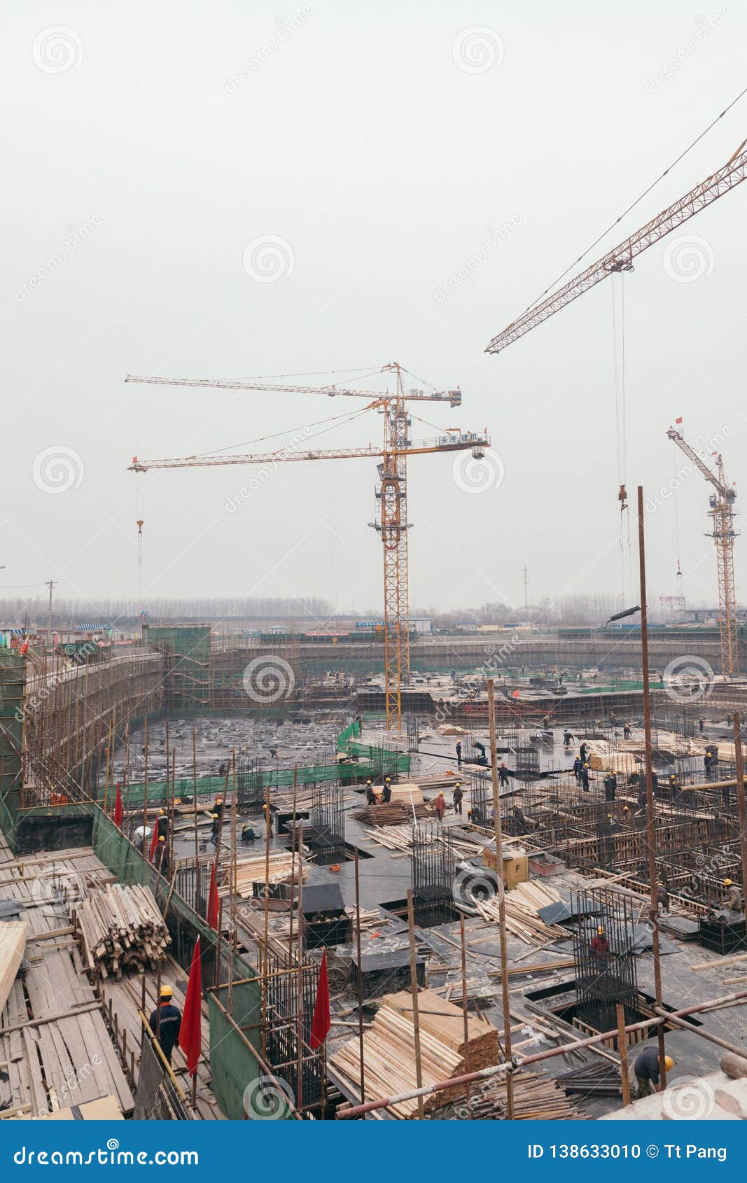 18 Dec,2014 Beijing. Work Activity on a Construction Site in City with ...