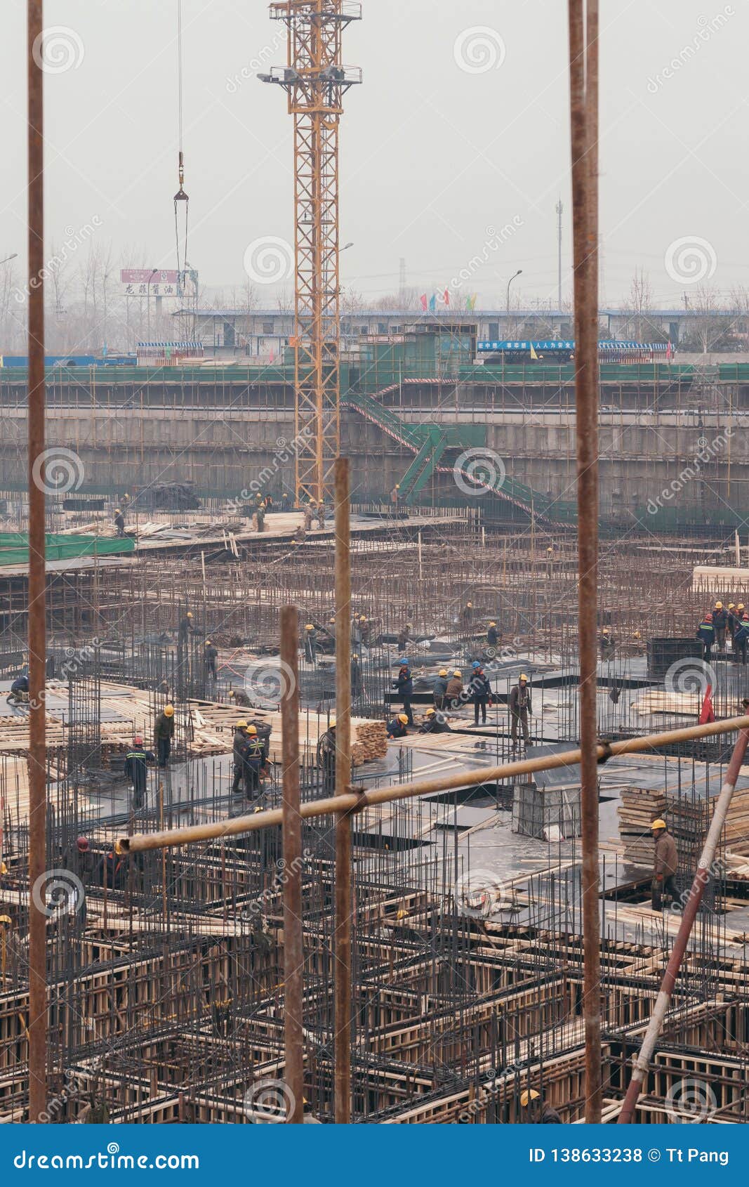 18 Dec,2014 Beijing. Work Activity on a Construction Site in City with ...