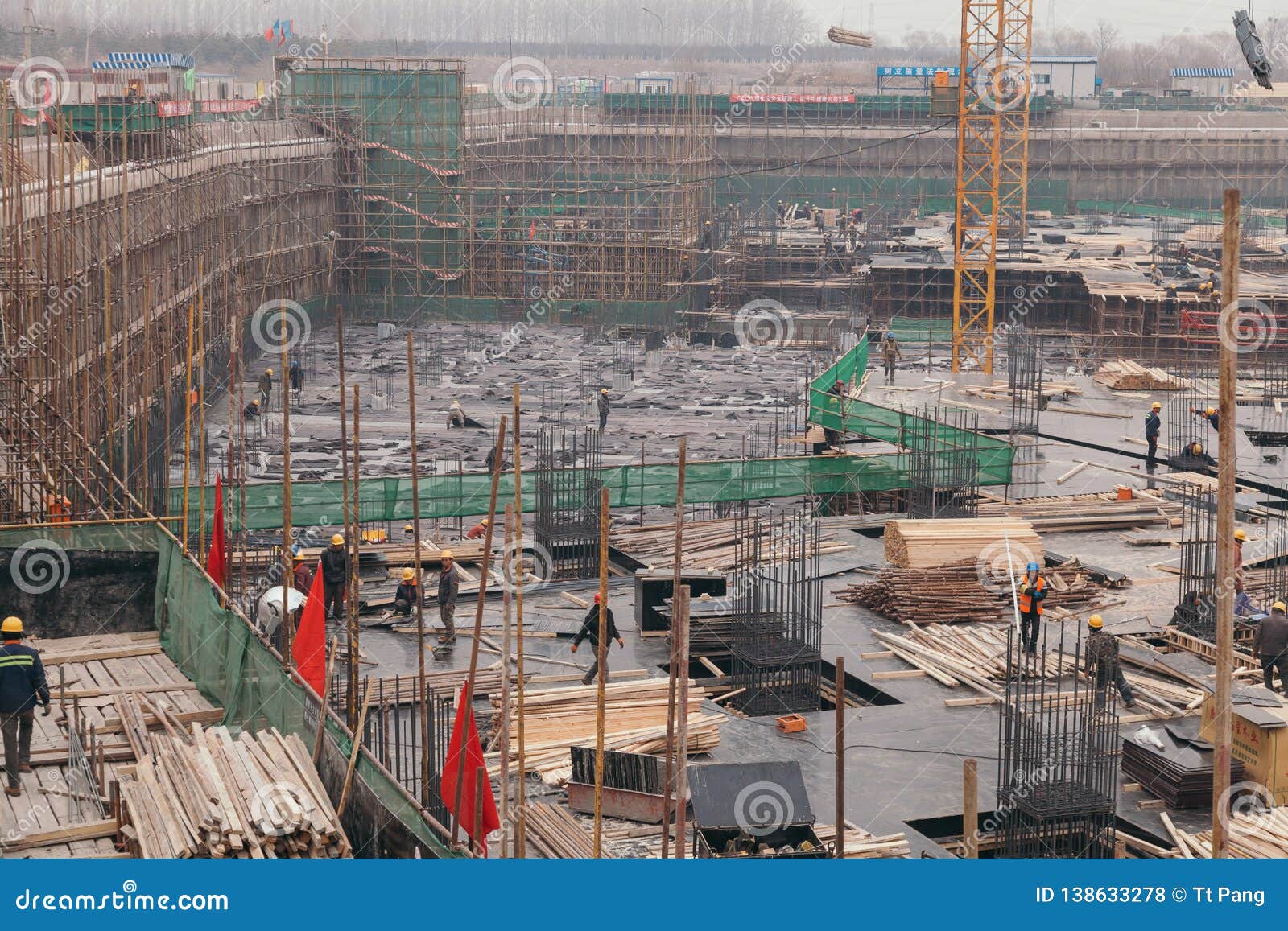 18 Dec,2014 Beijing. Work Activity on a Construction Site in City with ...