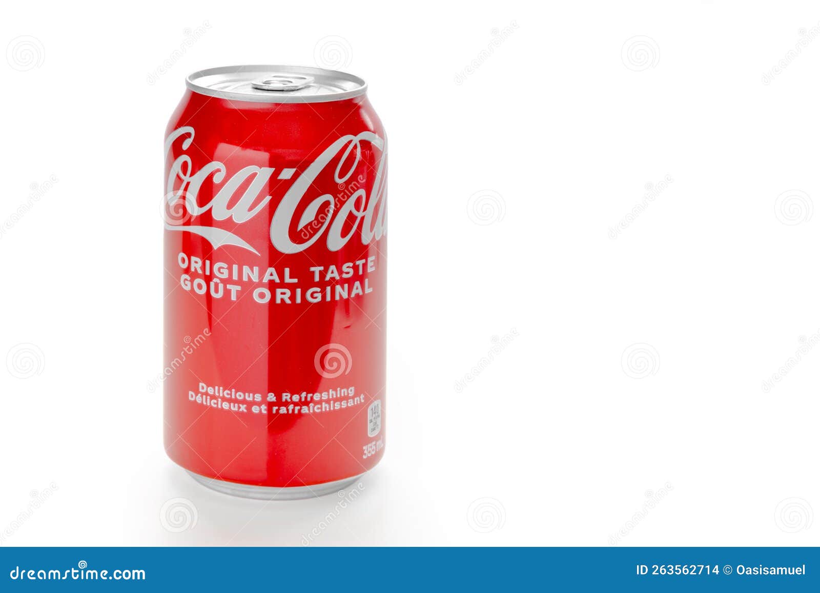A Coca Cola 355 ML Can with a 140 Calories Editorial Stock Image ...