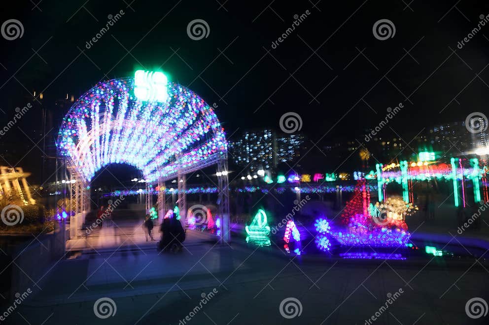 Dec 18 2015 the Festive Lighting in Sha Tin Hk Editorial Stock Image ...