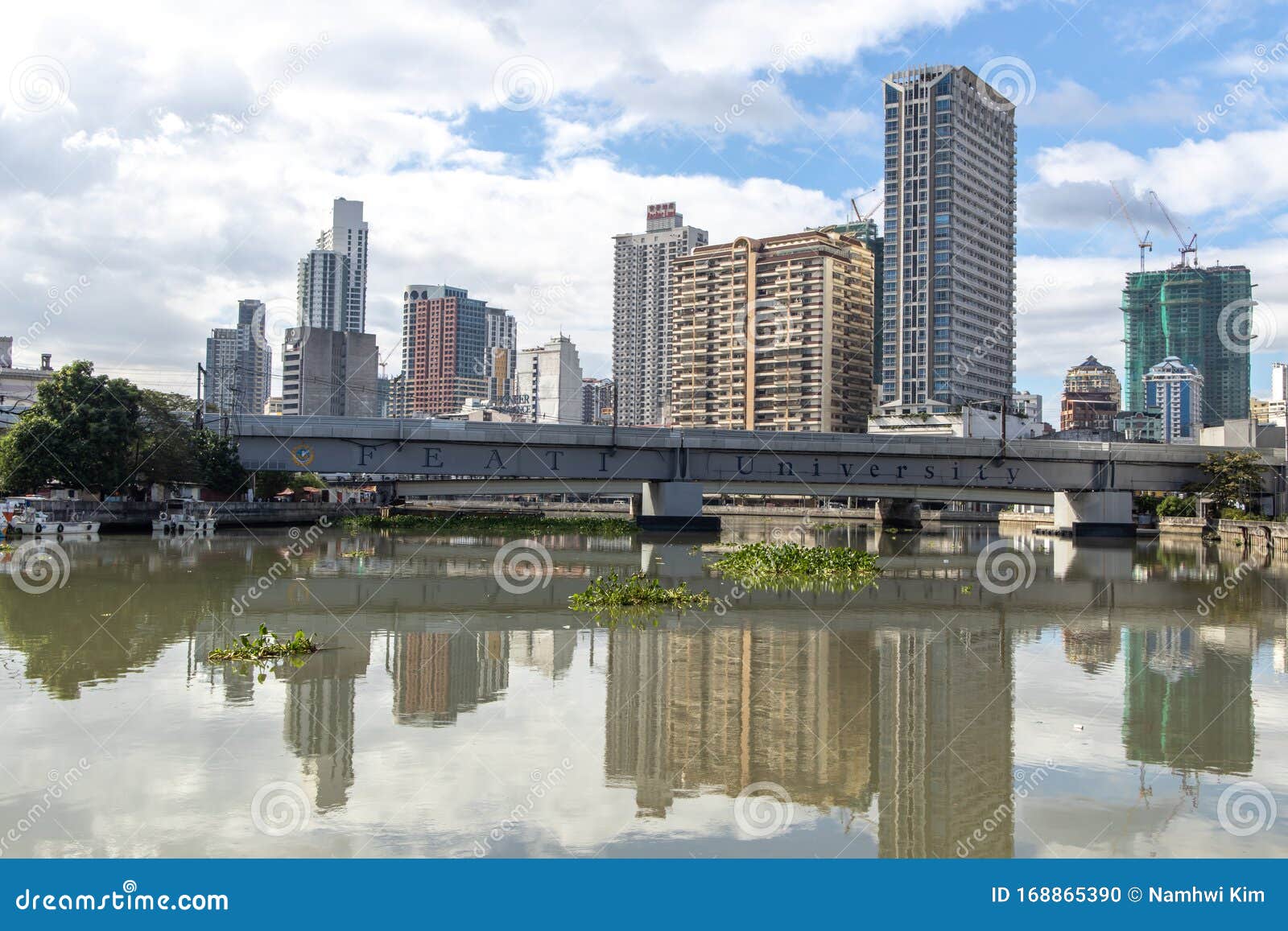 Manila Downtown Cityscape Seen from the Pasig River, Manila ...