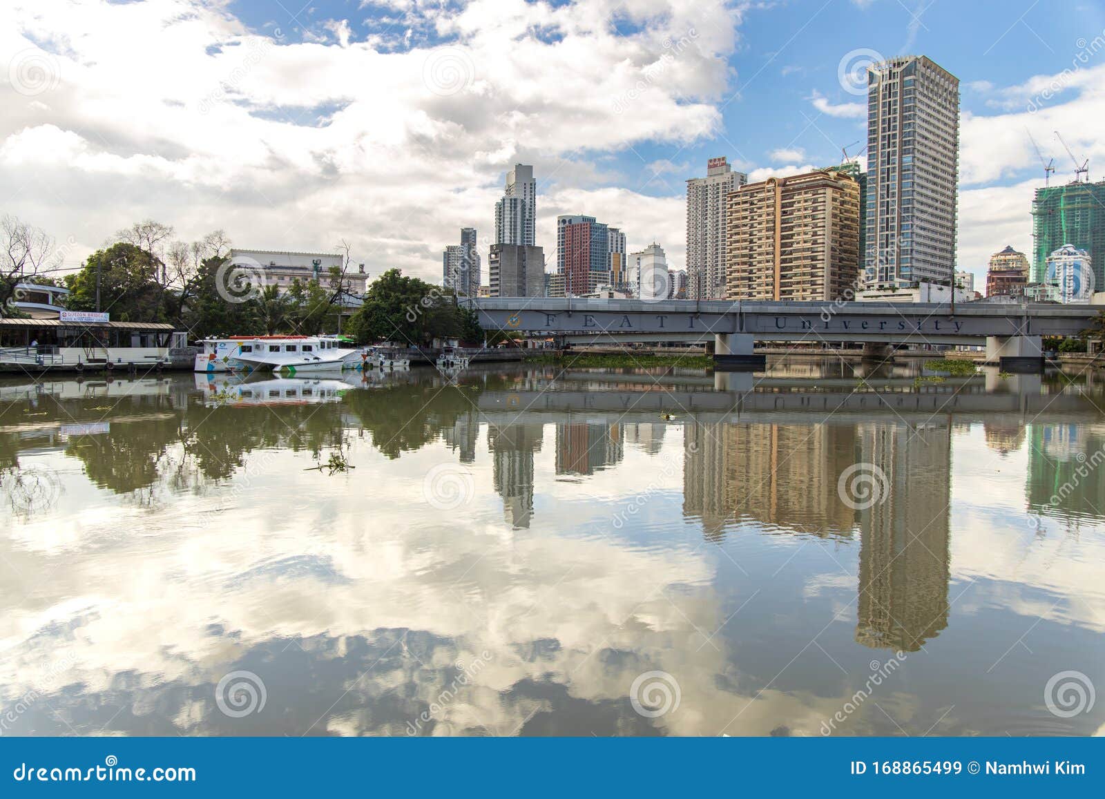 Manila Downtown Cityscape Seen from the Pasig River, Manila ...