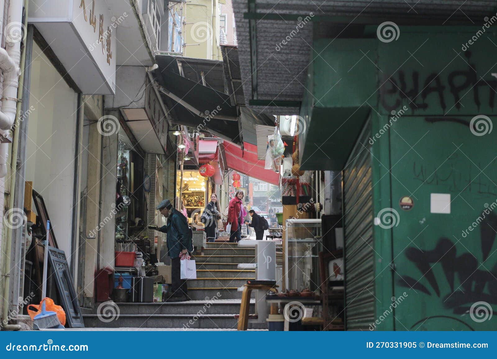 28 Dec 2013 the Upper Lascar Row at Central, Hong Kong Editorial Image ...