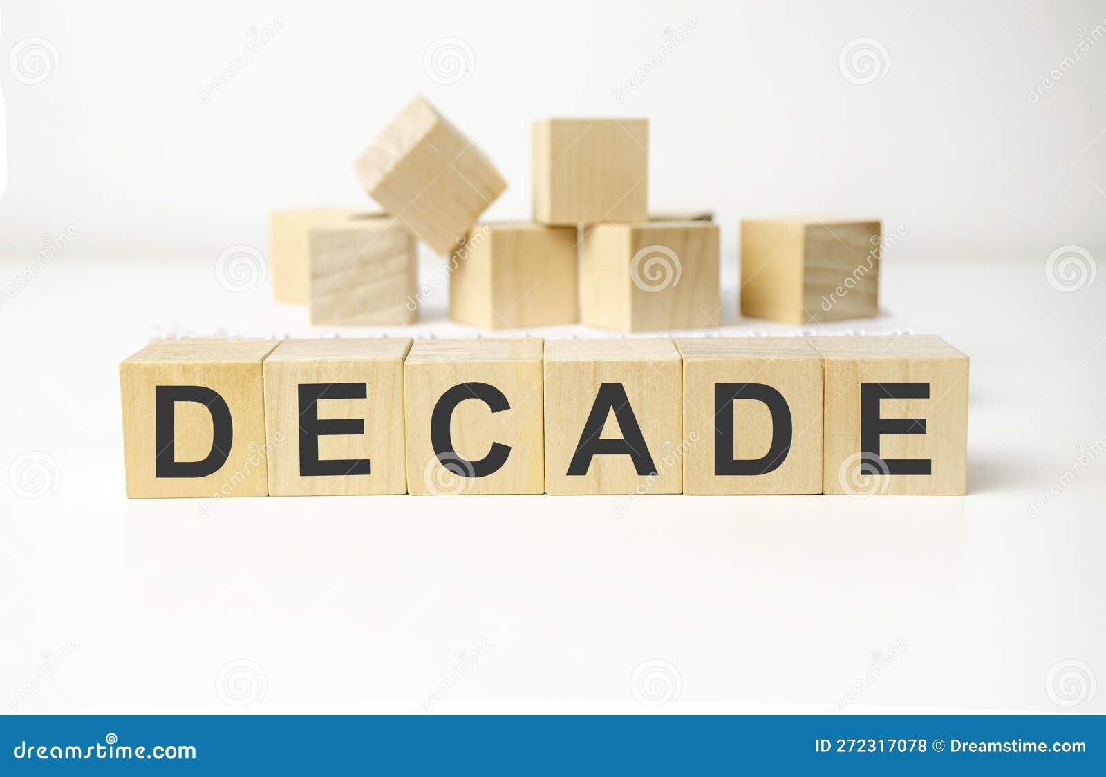 DECADE Word Made with Building Blocks Stock Photo - Image of headline ...