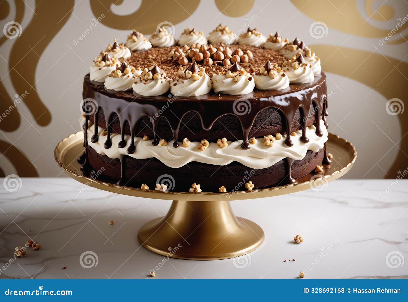 Decadent Chocolate Splash On White Background. Generative AI Royalty ...