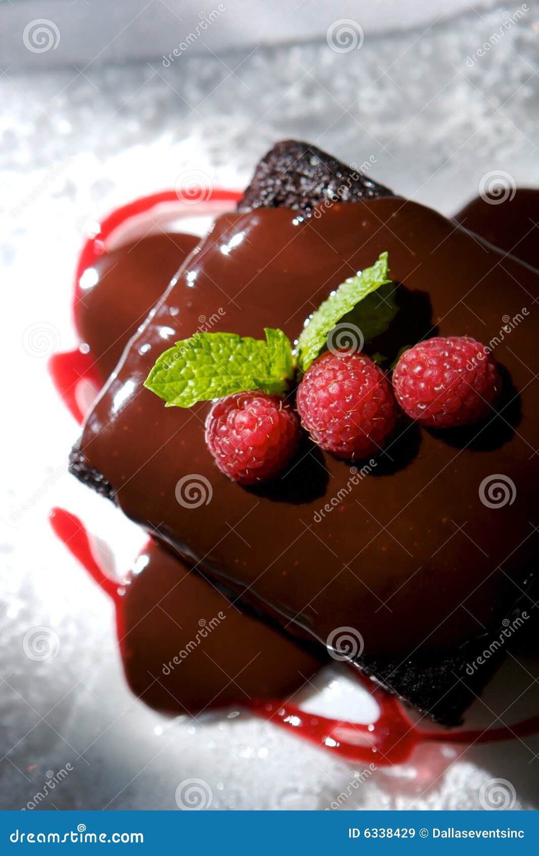 Decadent Chocolate Cake with Raspberries Stock Image - Image of bakery ...