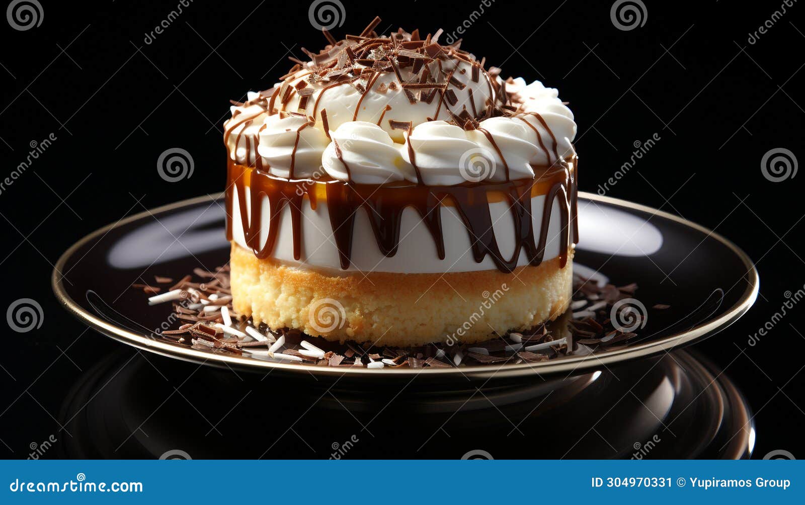 A Decadent Chocolate Cake with Whipped Cream and Fresh Fruit Generated ...