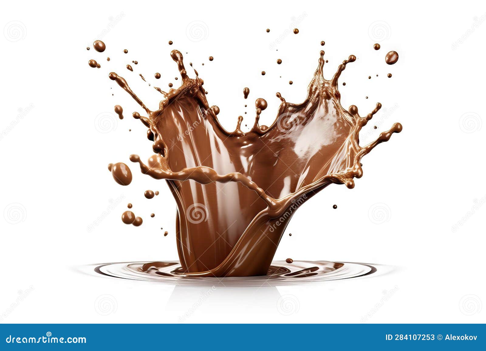 Decadent Chocolate Splash On White Background. Generative AI Royalty ...